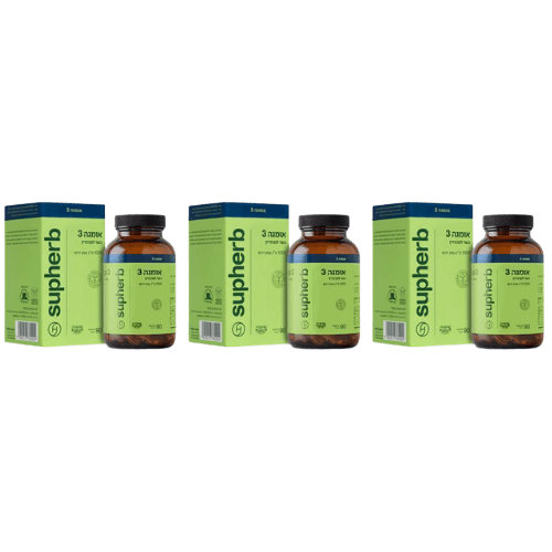 תוסף תזונה אומגה 3 | כשר מהדרין | מבצע שלישייה | מכיל 270 כמוסות סופהרב | SUPHERB - סופהרב ...