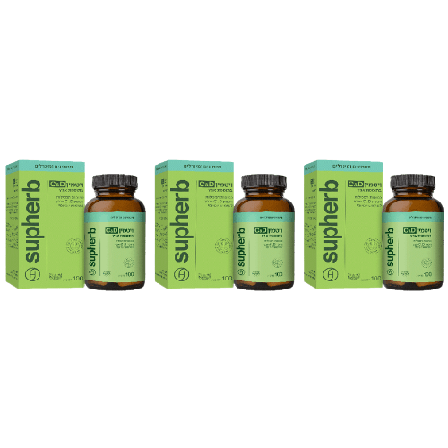 מבצע שלישיה סופהרב ויטמין C+D מועשר בתוספת אבץ לשימוש יומיומי | מכיל 300 כמוסות | SUPHERB ...