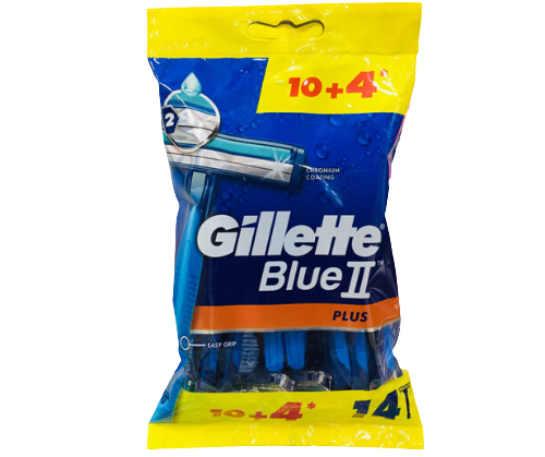 מארז 14 סכיני גילוח איכותיים ראש אלומיניום בלו 2 | ג'ילט | Gillette ...