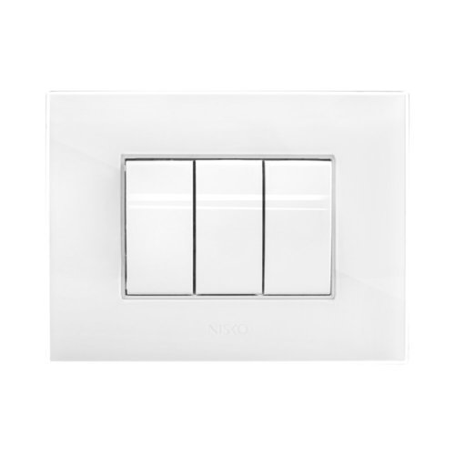 מסגרת EDGE לבנה 3 מודול NISKO SWITCH - NISKO SWITCH - ניסקו סוויץ'