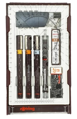 ערכת כלי שרטוט מבית רוטרינג דגם COLLEGE SET ROTRING (GERMANY 1928 ...