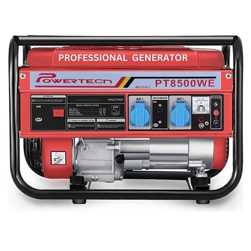 גנרטור בנזין חד פאזי Powertech PT8500WE 3000W - גנרטורים