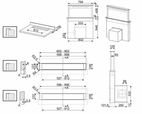 קולט אדים מעלית 90 ס"מ סמאג דגם KDD90CNE Smeg - Smeg - קולטי אדים