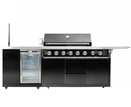 גריל גז 6 מבערים + יחידת מקרר וכיור – סיזר NERO CAESAR - - Caesar Kitchen - סיזר מטבחים