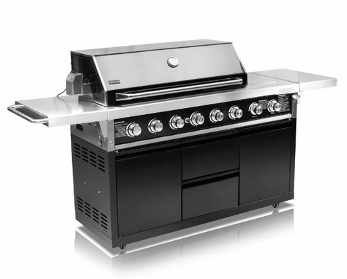 גריל גז 6 מבערים + יחידת מקרר וכיור – סיזר NERO CAESAR - - Caesar Kitchen - סיזר מטבחים