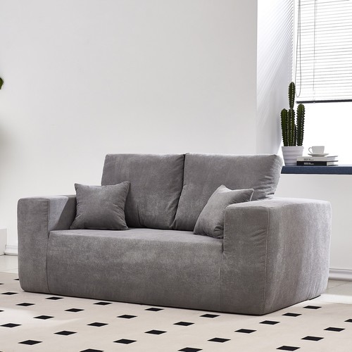 ספה דו-מושבית מעוצבת עם כריות נוי דגם נארי NARY אפור בהיר ברדקס bradex ...