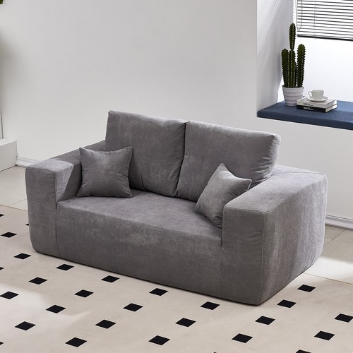 ספה דו-מושבית מעוצבת עם כריות נוי דגם נארי NARY אפור בהיר ברדקס bradex ...