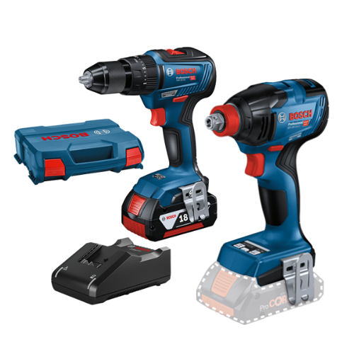 סט מברגת אימפקט GDX 18V-200 + מקדחה/מברגה רוטטת בוש 18V-55 GSB