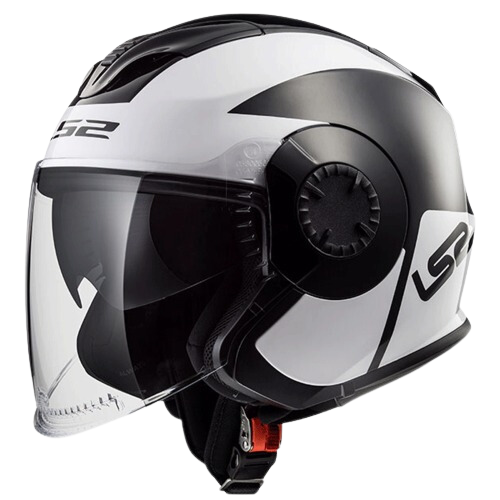 קסדת 3/4 אל אס 2 שחור / לבן מט LS2 VERSO