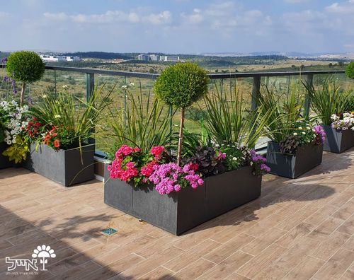 אדנית דמוי בטון | 79.5X29.5X29.5 | אפור כהה | אייל לבית ולגן