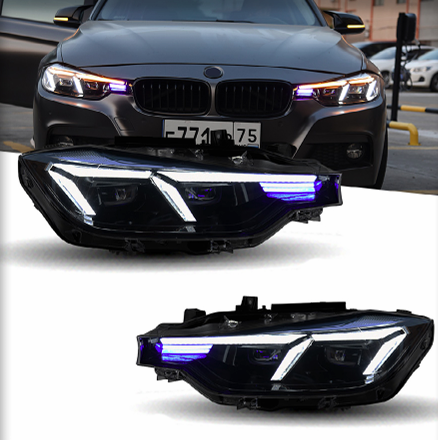 פנסים קדמיים צורה חדשה BMW 3 F30 FULL LED 2013-2016 - בלילה ניסים