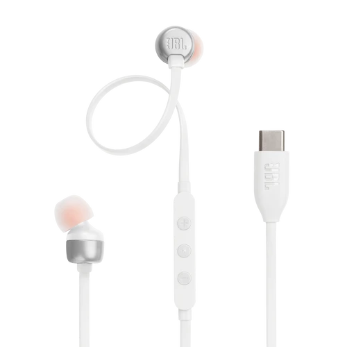 אוזניות JBL Tune 310C USB-C עם סאונד Pure Bass בצבע לבן