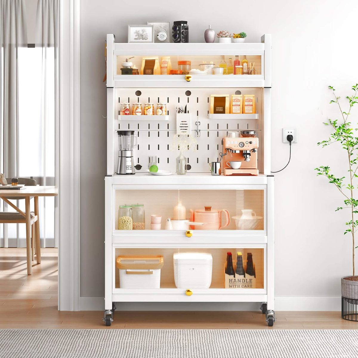 ארון שירות ויחידת אחסון ניידת למטבח בצבע לבן OKAY-07 טודו דיזיין TUDO ...