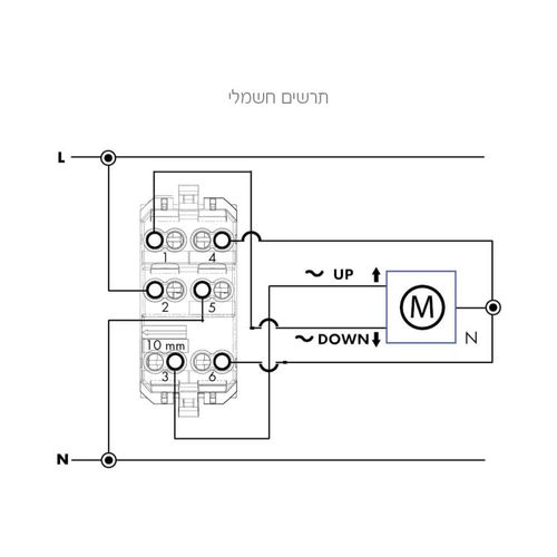 לחצן תריס 6 מגעים 1 מודול לבן ניסקו סוויץ' NISKO SWITCH - Nisko switch ...