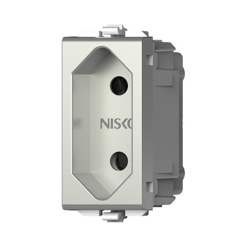 שקע דו פיני 1 מודול טיטניום ניסקו סוויץ' NISKO SWITCH - Nisko switch - סדרות תחת הטיח