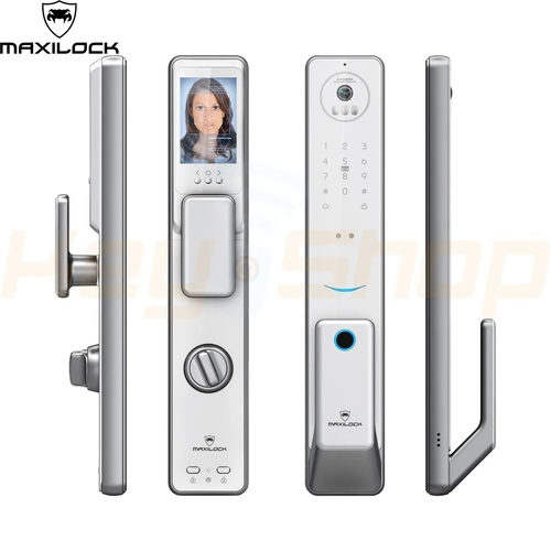 MAXILOCK PALM-V5 מנעול חכם ביומטרי עם מצלמת פעמון ומסך - זיהוי פנים וכף ...