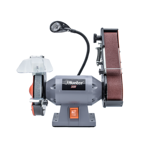 משחזת שולחנית 240W עם סרט ליטוש ותאורת עבודה LED Hunter - Hunter ...