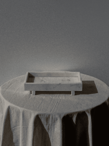 מגש שיש Massimo א' 30 ר' 18 סמ - לבן Studio Marmo - Studio Marmo - מגשים דקורטיבים