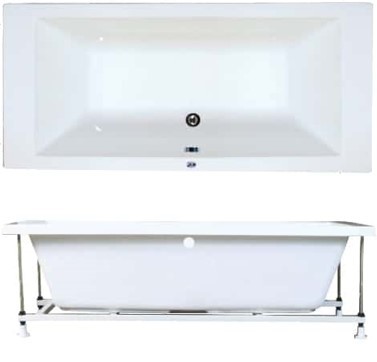 אמבטיה אקרילית 180/80 MTI 65 לבן מבריק - משלוח VIP עד פתח הבית