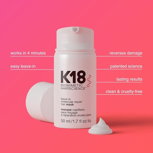 משקם לשיער K18 Leave-In Molecular Repair Hair Mask 50ml - K18 - תכשירים ...