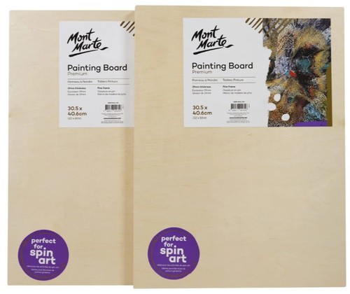 לוח עץ לציור - מלבן, קוטר 40.6*30.5 ס"מ מונט מארט - Mont marte - משטח ...