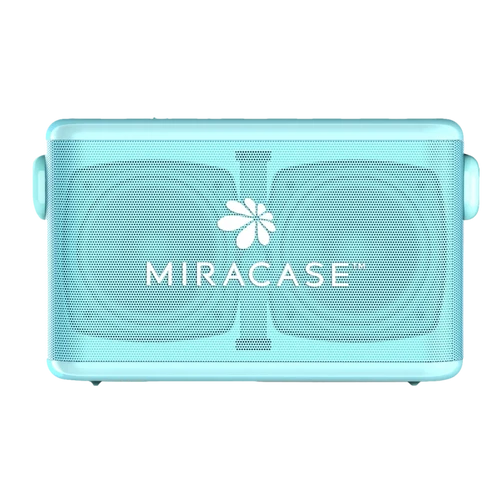 רמקול נייד כולל 2 מיקרופונים מבית MIRACASE - צבע כחול - רמקולים ניידים