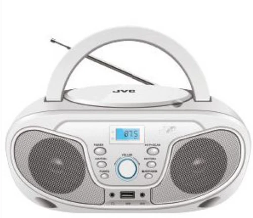 רדיו דיסק בלוטוס נייד JVC - צבע לבן - רמקולים ניידים