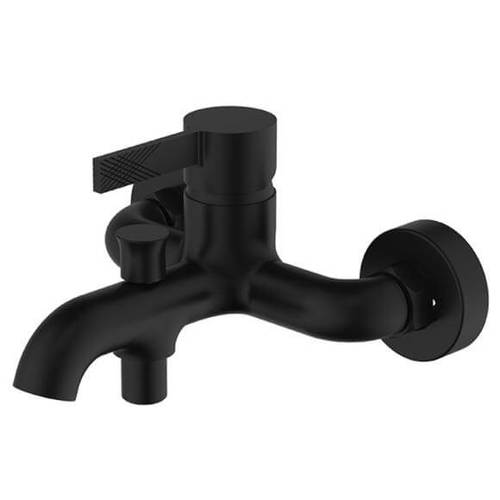 ברז קיר סוללה לאמבטיה קומפלט | שחור מט | 53010 | סדרת אודם | מדגל MADGAL