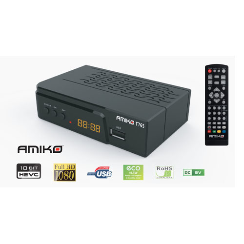 ממיר דיגיטלי עידן פלוס Amiko T765 DVB-T2 אמיקו - Amiko - ממירים דיגיטליים