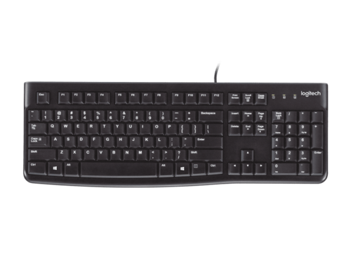 מקלדת חוטית Logitech K120 920-002508 Corded USB Keyboard