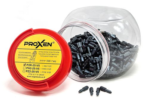 מארז ביטים PH2 X25 פלדת V5 כחול 500 יח PROXEN - PROXEN - ביטים
