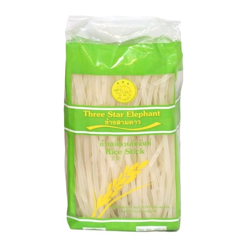 אטריות אורז "rice stick" three star elephant 5MM 400 גרם - אטריות ...