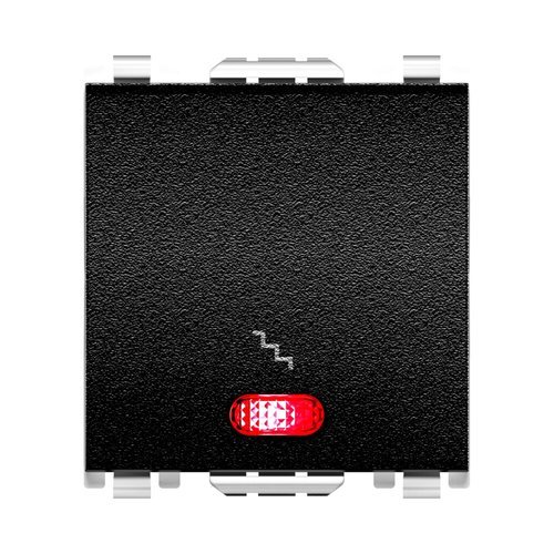 לחצן מדרגות מואר ניאון אדום 2 מודול שחור מט ניסקו סוויץ' NISKO SWITCH ...