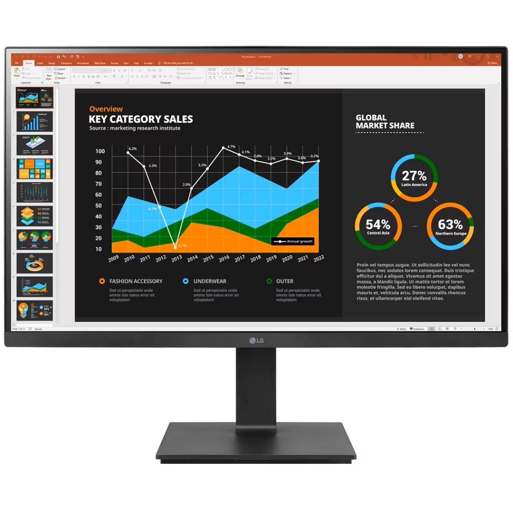 מסך מחשב מקצועי LG "27 QHD דגם 27BQ75QB-B - אולסייל