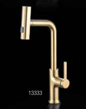 ברז מטבח נשלף 3 מצבים גוון זהב 13333=המחיר הזול בארץ - ברז מטבח מבצעים