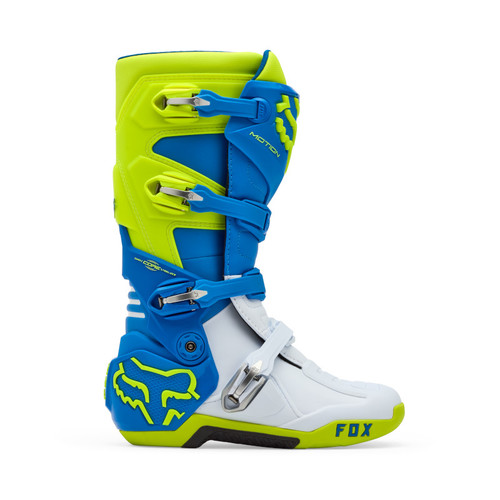 מגף רכיבה פוקס צהוב / כחול - FOX MOTION BOOT V26
