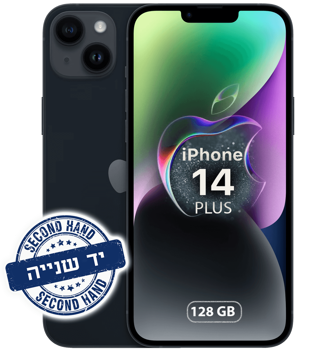 יד שנייה - טלפון סלולרי Apple iPhone 14 Plus 128GB שחור