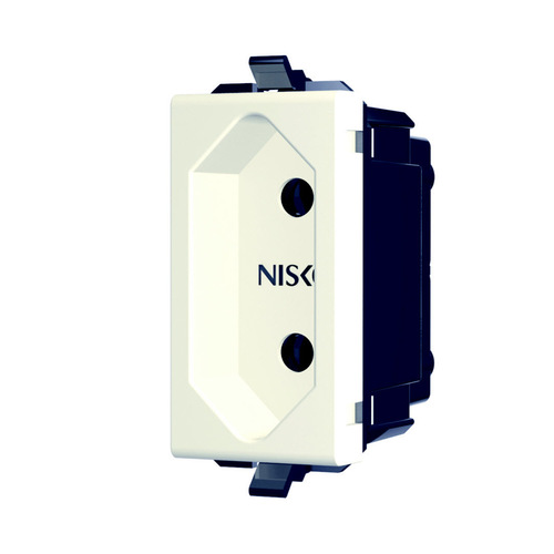 שקע דו פיני 1 מודול לבן ניסקו סוויץ' Nisko switches - Nisko switches - מפסקים תחת הטיח
