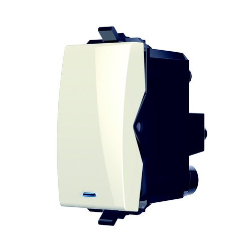 מפסק צלב כולל לד כחול 1 מודול לבן ניסקו סוויץ' Nisko switches - Nisko switches - מפסקים תחת הטיח