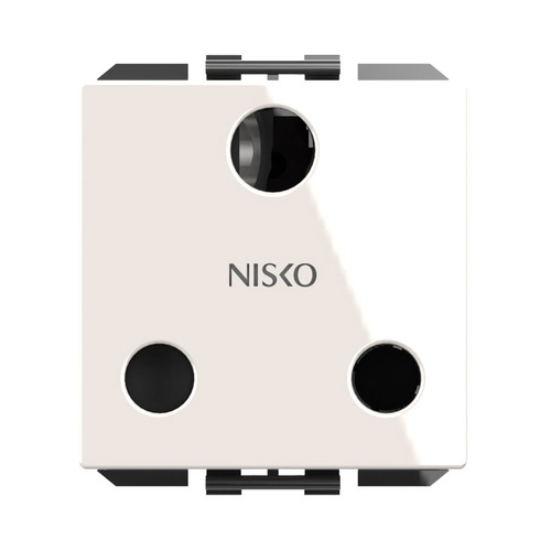 שקע כח בריטי 2 מודול לבן ניסקו סוויץ' Nisko switches - Nisko switches - מפסקים תחת הטיח
