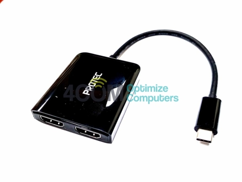 כבל מתאם Protec DM181 USB 3.1 Type C to Dual HDMI | אופטימייז מחשבים - אתר 4Com