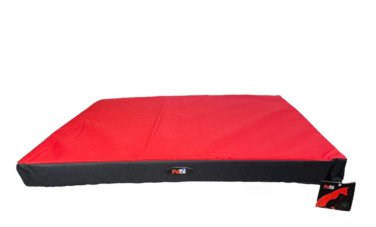 מזרן ספוג קשיח לכלב בצבע אדום