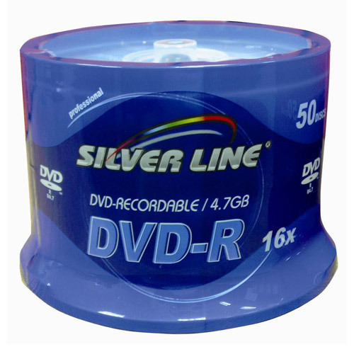 מארז 50 יח' dvd-r*16 silverline