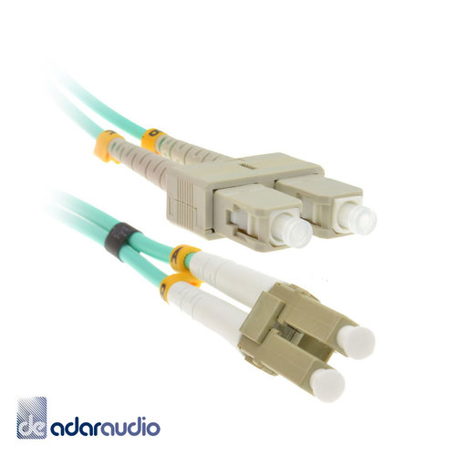 מגשר אופטי מולטימוד OM3 דופלקס SC-LC באורך 10 מטר