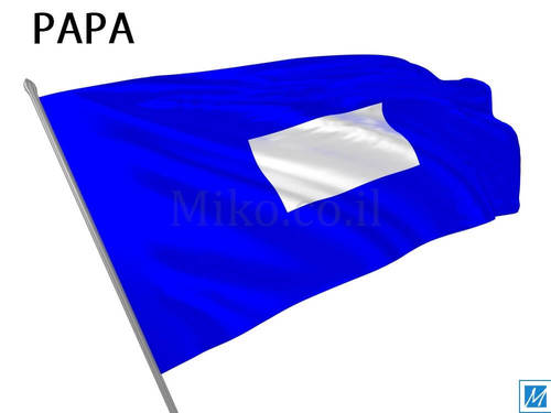 דגל פאפא - PAPA FLAG - **דגל 30*40 - הזמנה ל5 יח ומעלה** - דגלי קוד ים ...