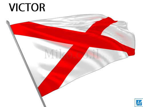 דגל ויקטור - VICTOR FLAG - **דגל 30*40 - הזמנה ל5 יח ומעלה** - דגלי קוד ...