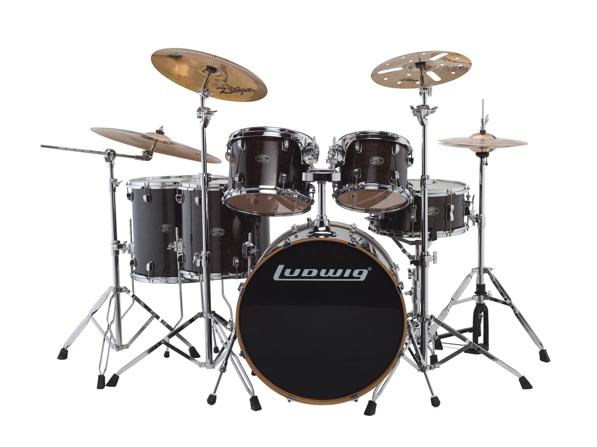 מערכת תופים 6 חלקים LCEM622XTB מסדרת Evolution Maple בצבע שחור, תוף בס ...