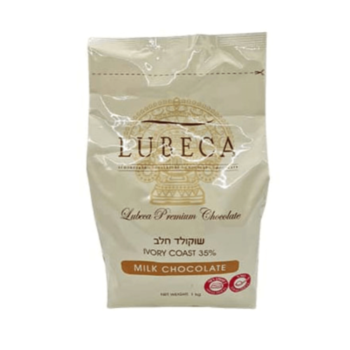 מטבעות שוקולד חלב 35% לובקה - 1 ק"ג LUBECA - Lubeca - שוקולד וצימקאו