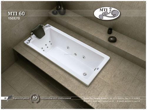 MTI USA אם.טי.אי אמבטיות ג'קוזי ומערכות ספא | אמבטיה מלבנית דגם 60 - אמבטיה אקרילית