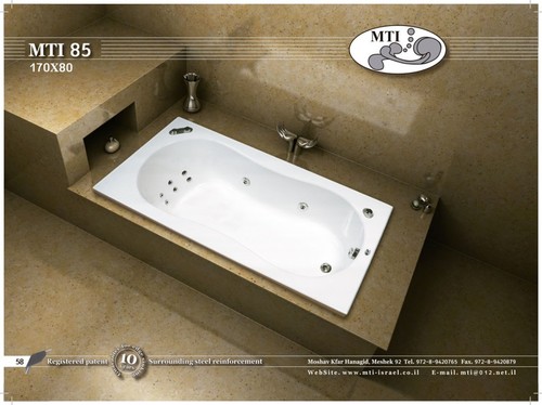 MTI USA אם.טי.אי אמבטיות ג'קוזי ומערכות ספא | אמבטיה מלבנית דגם 85 - אמבטיה אקרילית